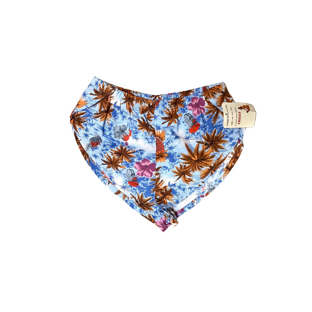 Vtg 70s Dead Stock Never Work Polynesian Print Micro Swim Trunks Hot ...