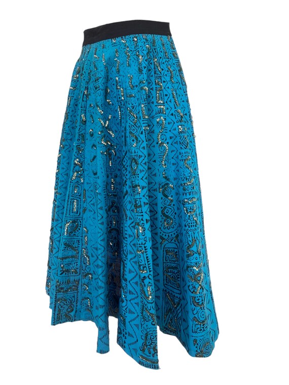 Vtg Vintage 1950s Mexican Block Print Sequin Embroide… - Gem