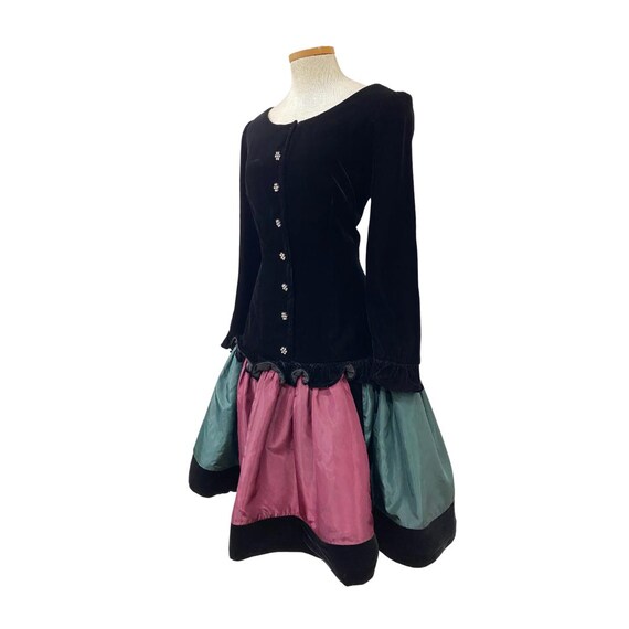 Vtg 80s Miss O By Oscar De La Renta Jewel Tone Taffet… - Gem