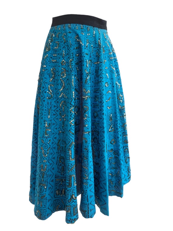Vtg Vintage 1950s Mexican Block Print Sequin Embroide… - Gem