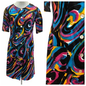 Vintage VTG 1960s 60s Psychedelic Swirl Multicolored Drop - Etsy