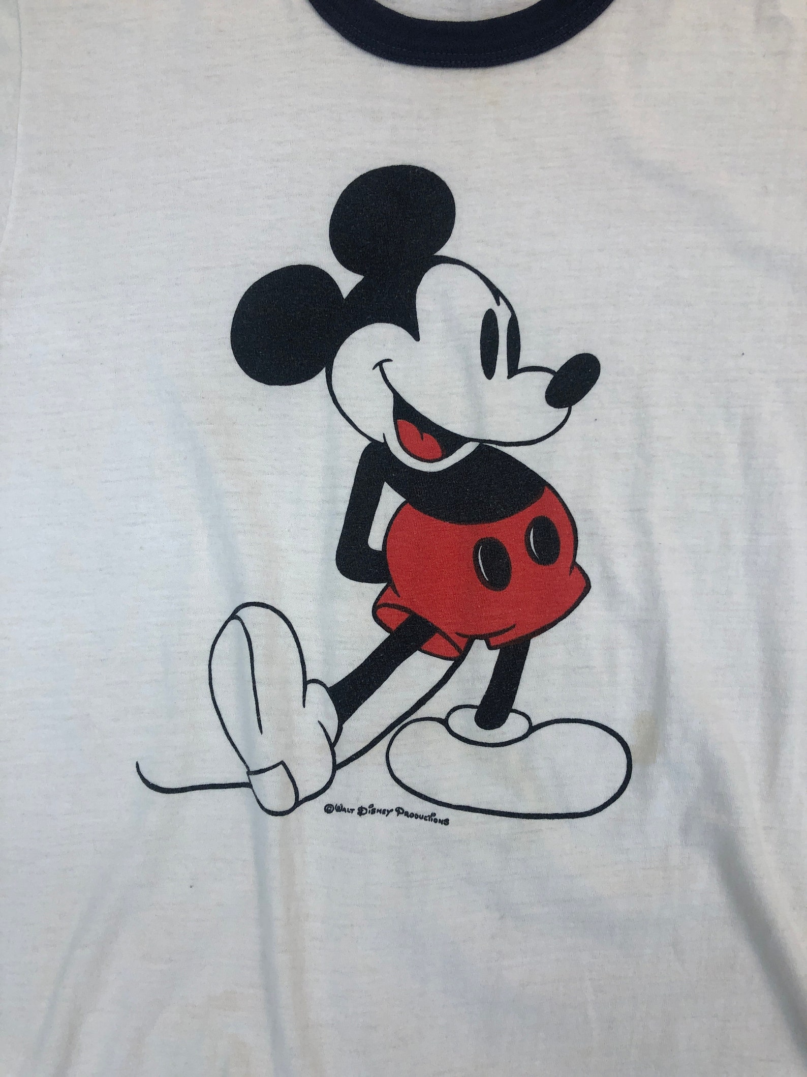 Vintage VTG 1970s 70s Disney Mickey Mouse blanco graphic - Etsy España