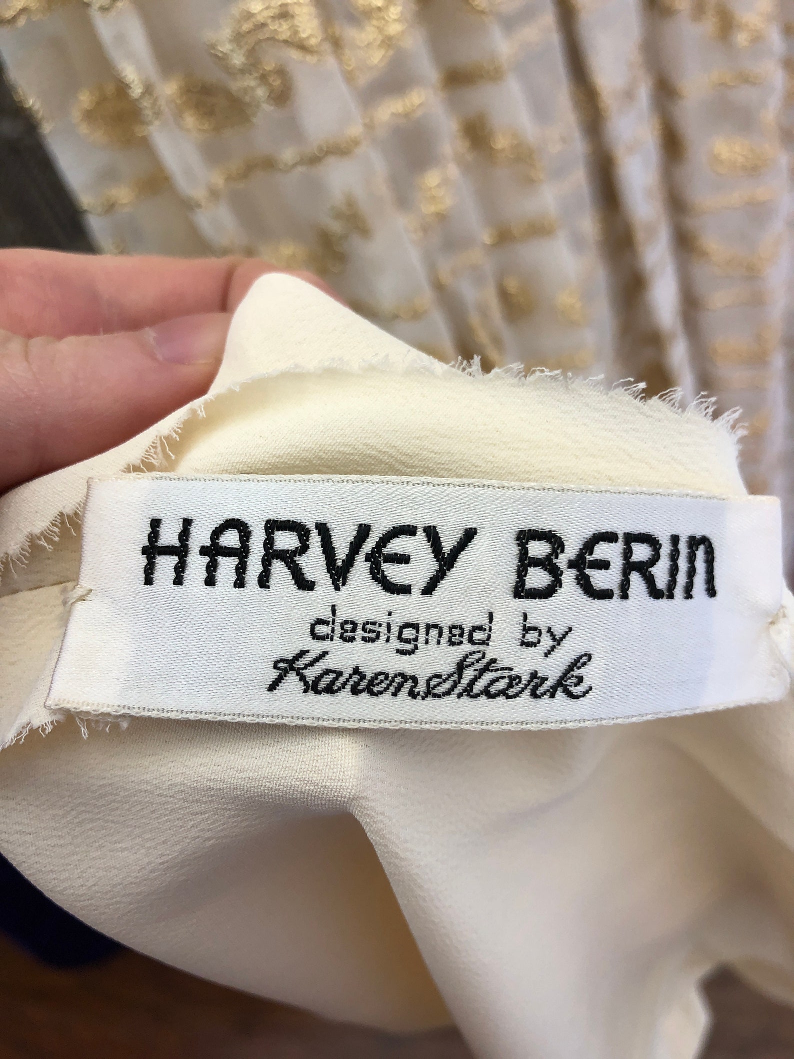 Vintage 70s Harvey Berin Beige Gold Beaded Rhinestone Semi - Etsy