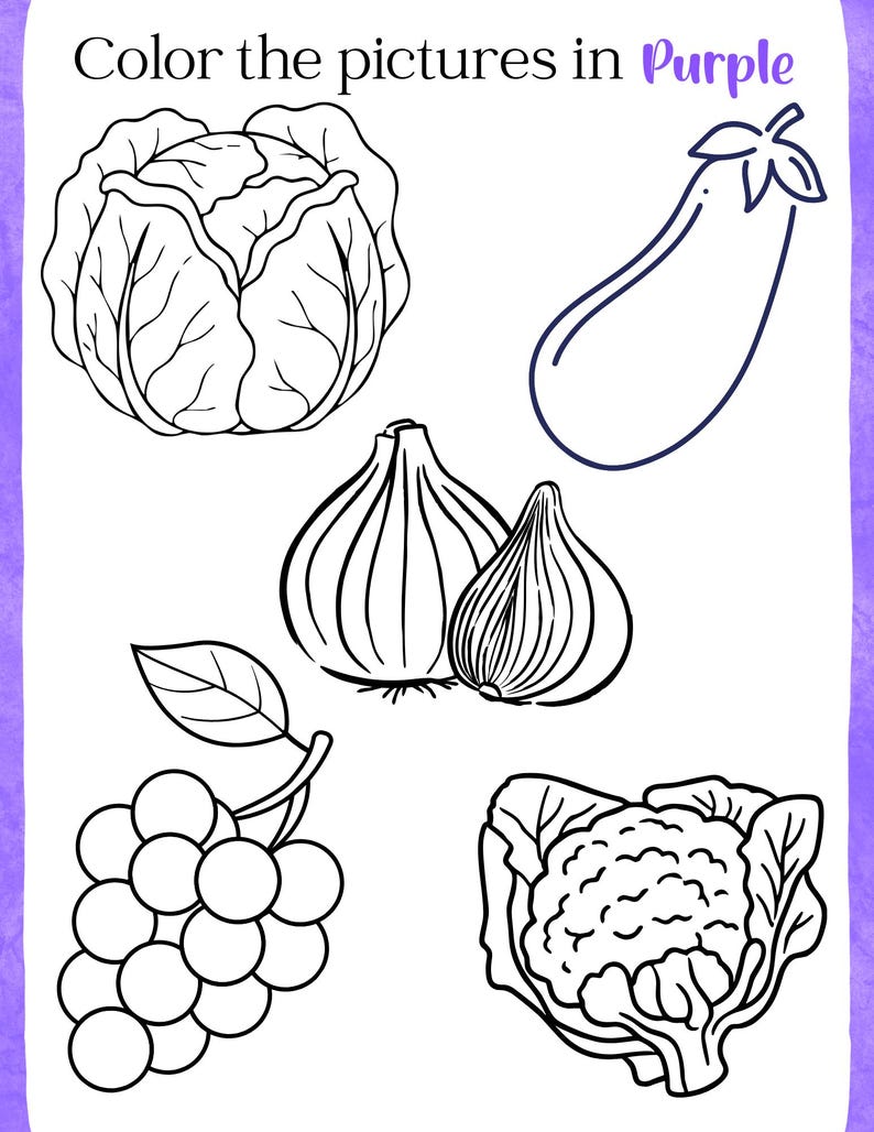 Kids Coloring Worksheet, Color Recognition Activity (digital Download ...