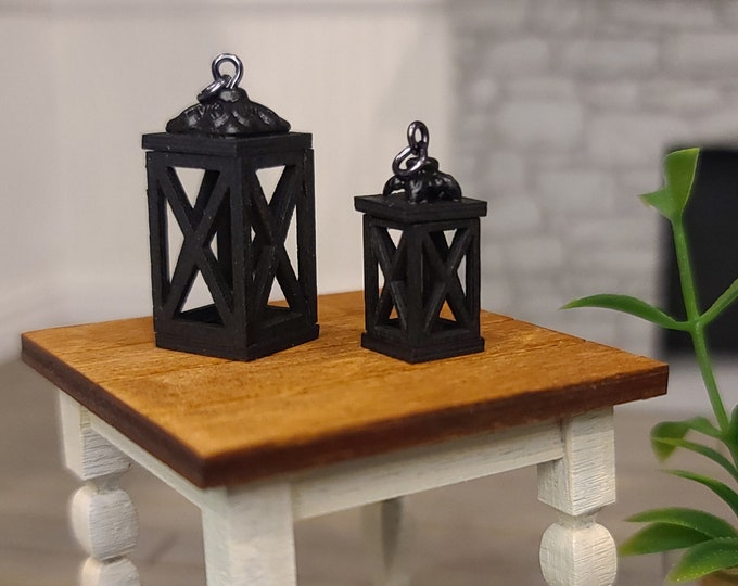 Miniature Lantern, Dollhouse Lantern, Wrought Iron Look Lantern ...
