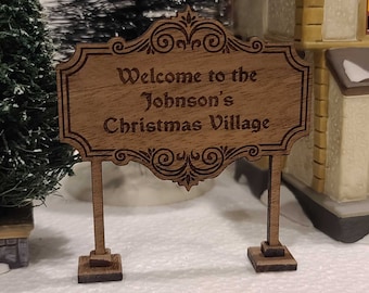 Custom Christmas Village Welcome Sign, Welcome to Our Village Sign ...