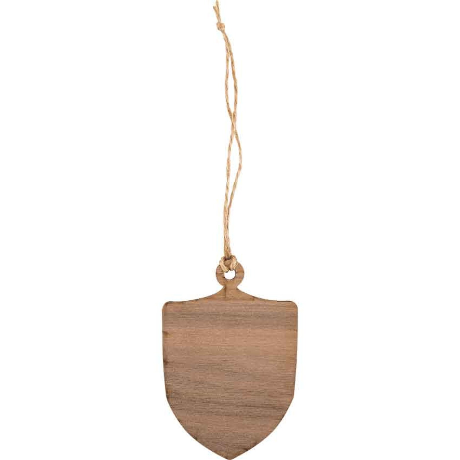 Mini Medieval Shield Christmas Ornament With Initial - Engraved Wood ...