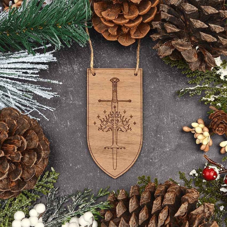 Anduril and Tree of Gondor Christmas Ornament Lord of the - Etsy