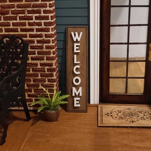 Miniature Welcome Sign for Porch/patio , 1:12 Dollhouse Sign, Dollhouse ...