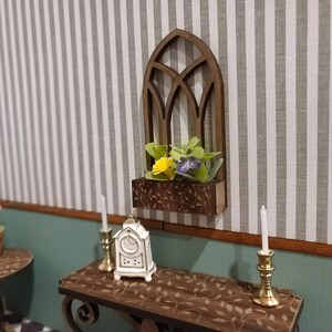 Miniature Gothic Window Planter, Dollhouse Wall Decor, 1:12 Scale Decor ...