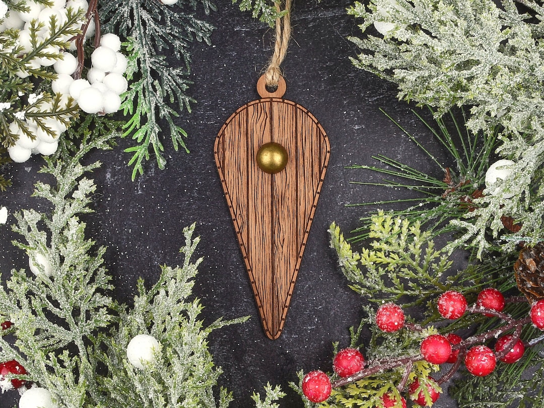 Medieval Viking Kite Shield Wooden Christmas Ornament - Miniature ...