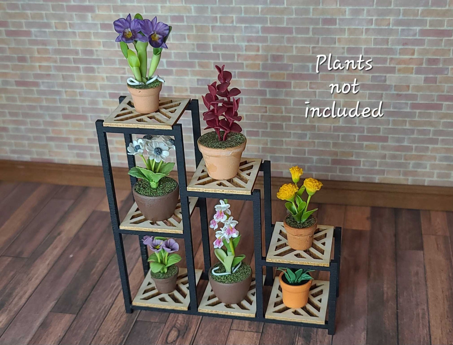 Miniature 7 Shelf Plant Stand, 1:12 Scale Plant Stand, Mini House Plant ...