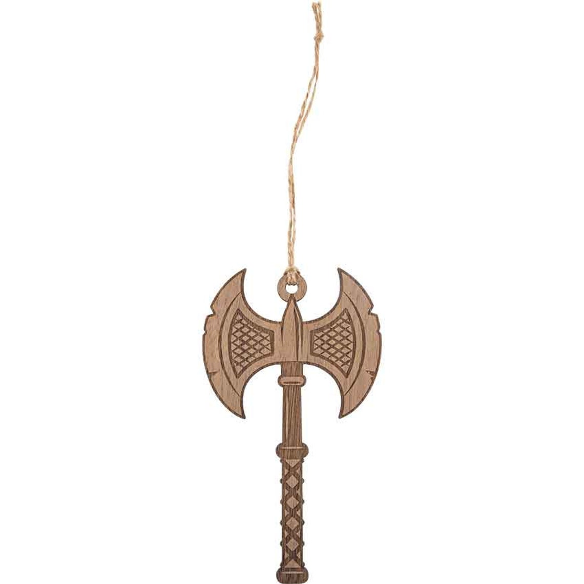 Viking Axe Wooden Christmas Ornament - Engraved Wood Ornament, Viking ...