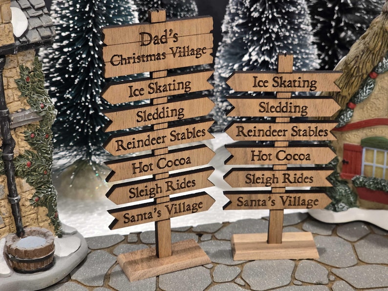 Christmas Activities Directional Christmas Village Sign, Miniature Sign ...