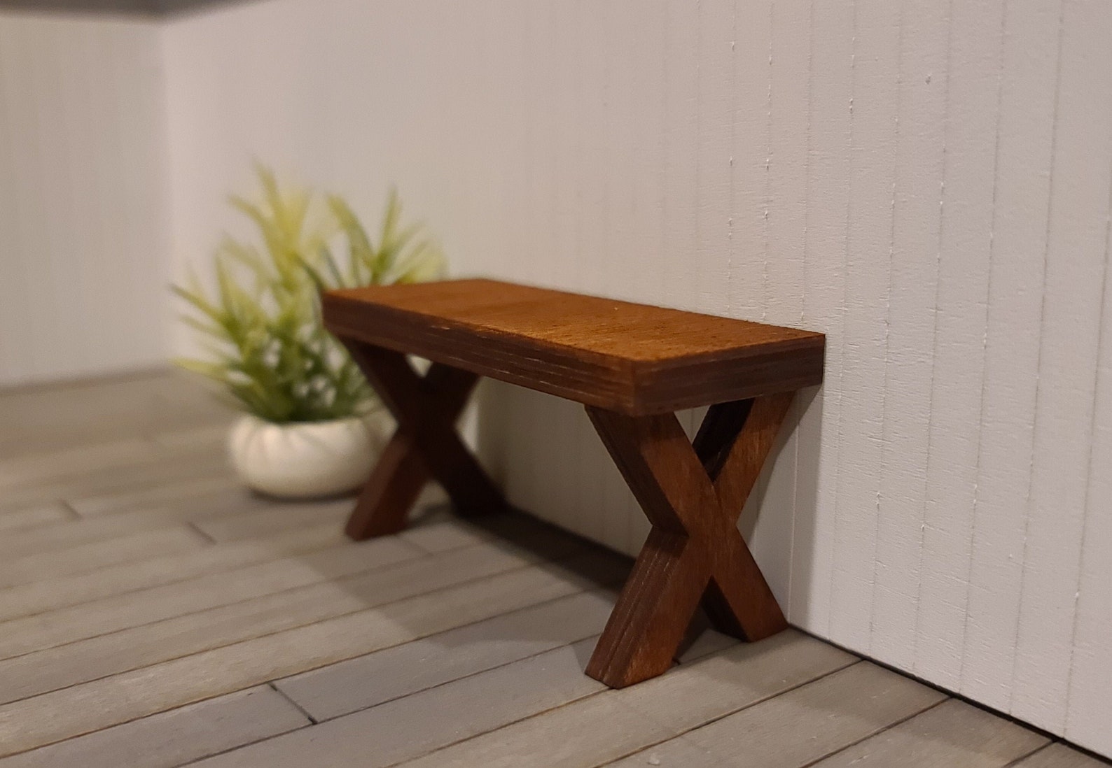 Miniature Wooden Bench Dollhouse Bench 1:12 Scale Furniture | Etsy