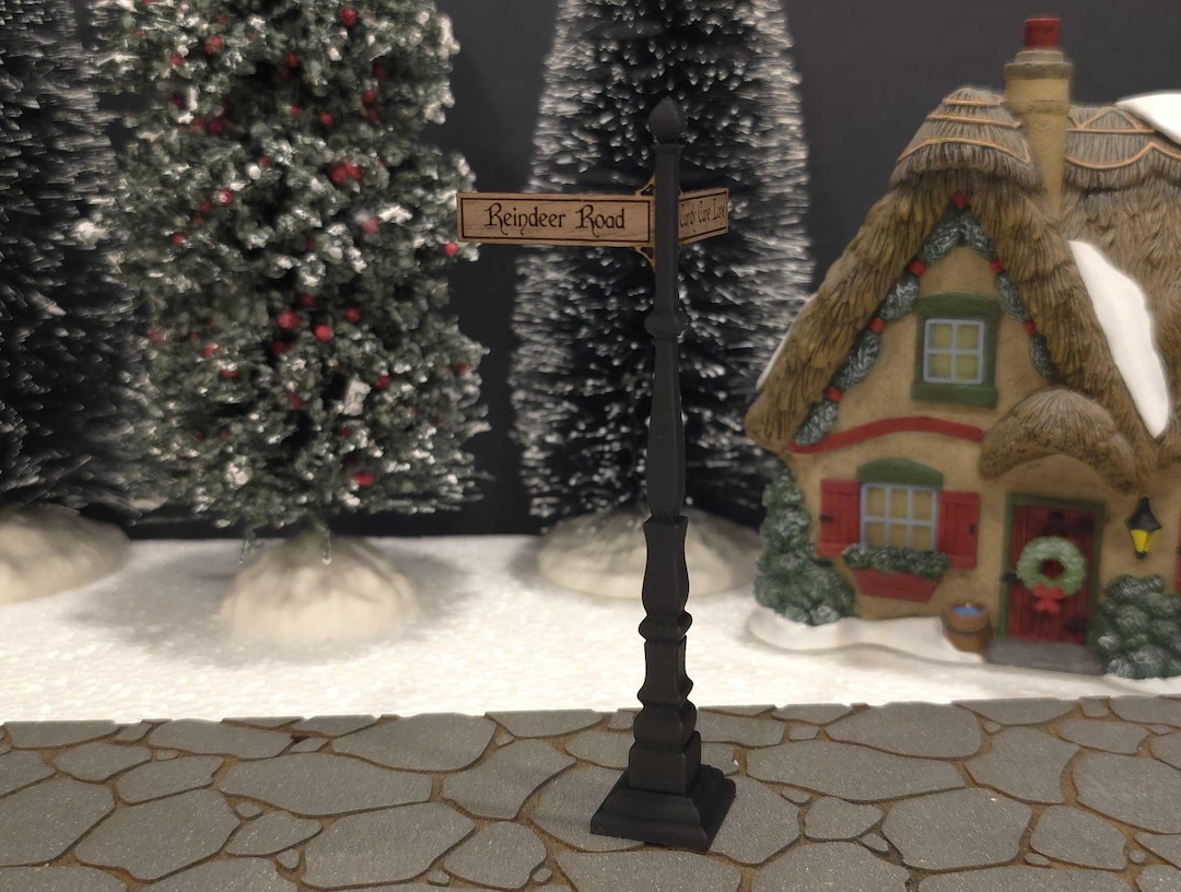 Christmas Village Corner Street Sign - Traditional Style - Christmas ...