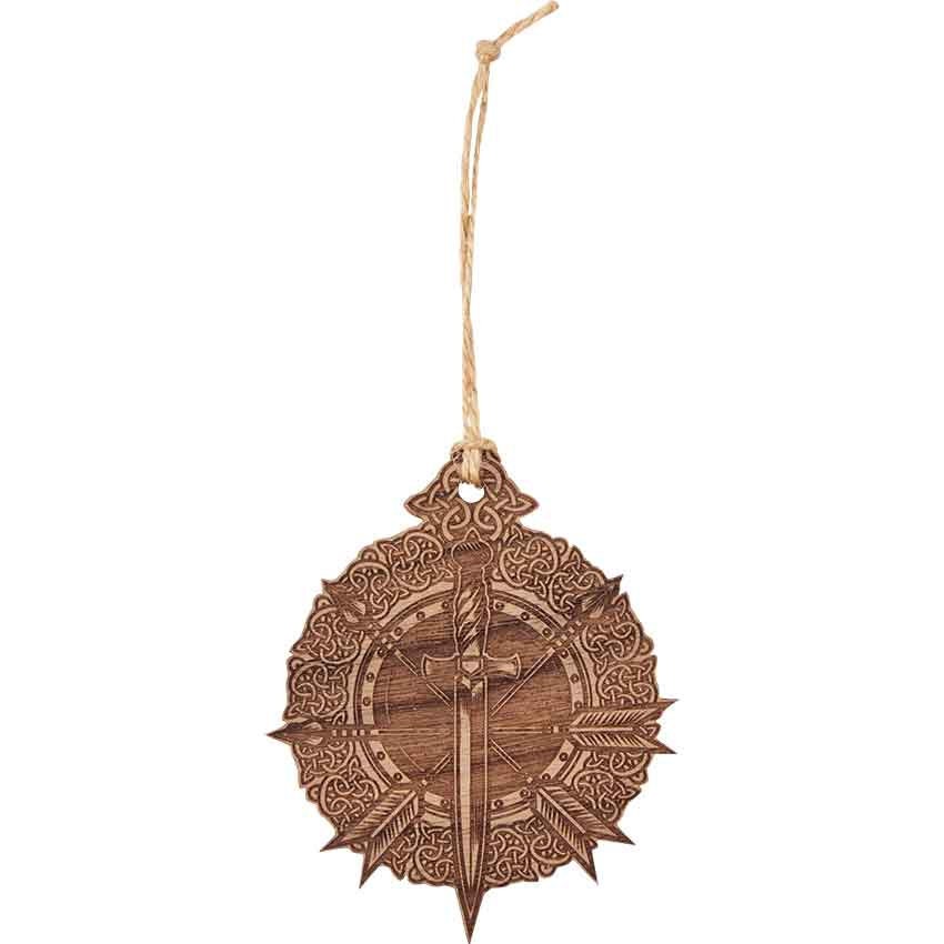Medieval Weapons Wooden Christmas Ornament - Engraved Wood Ornament ...