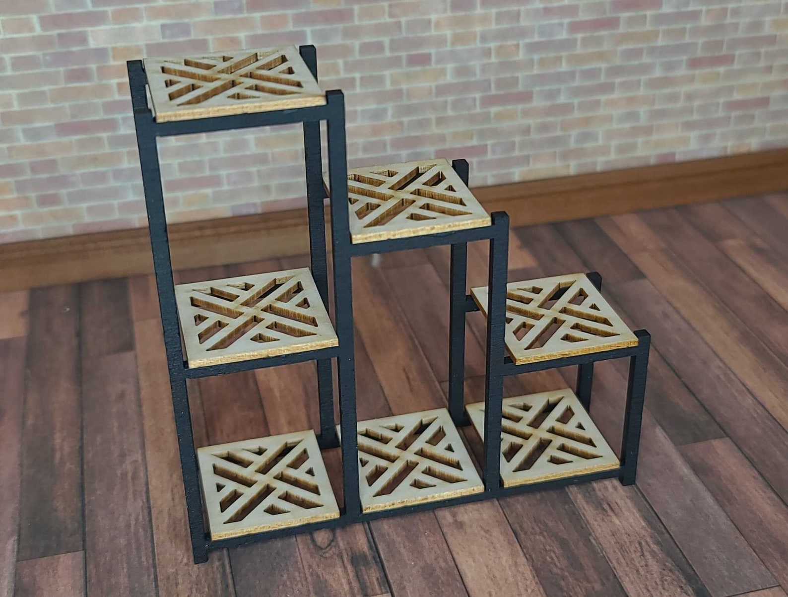 Miniature 7 Shelf Plant Stand, 1:12 Scale Plant Stand, Mini House Plant ...