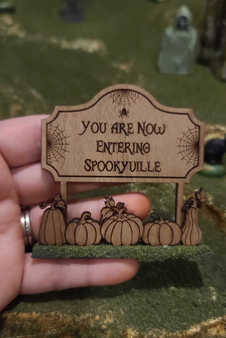 Custom Halloween Village Sign, Welcome to Our Village Sign, Halloween ...