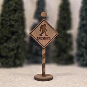 Sasquatch Crossing, Alien Crossing Christmas Village Caution Sign ...