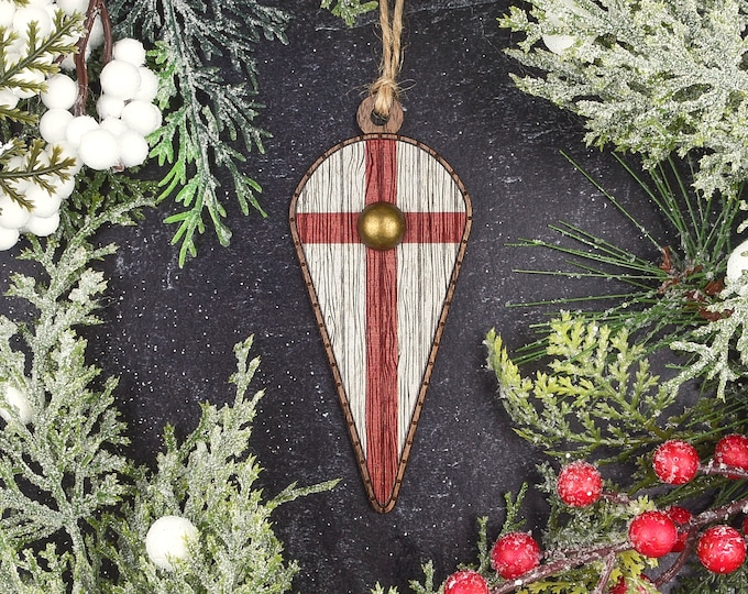 Crusader Cross Kite Shield Wooden Christmas Ornament - Etsy