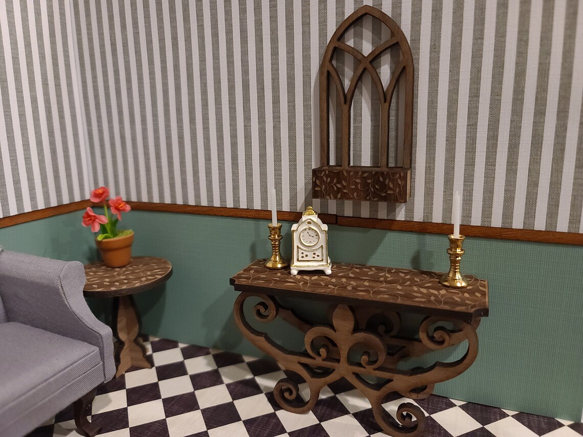 Miniature Gothic Window Planter, Dollhouse Wall Decor, 1:12 Scale Decor ...