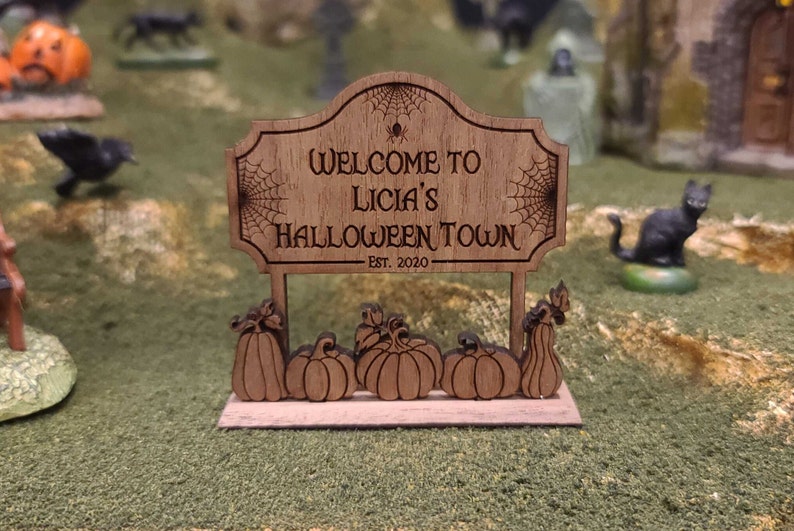 Custom Halloween Village Sign, Welcome to Our Village Sign, Halloween ...