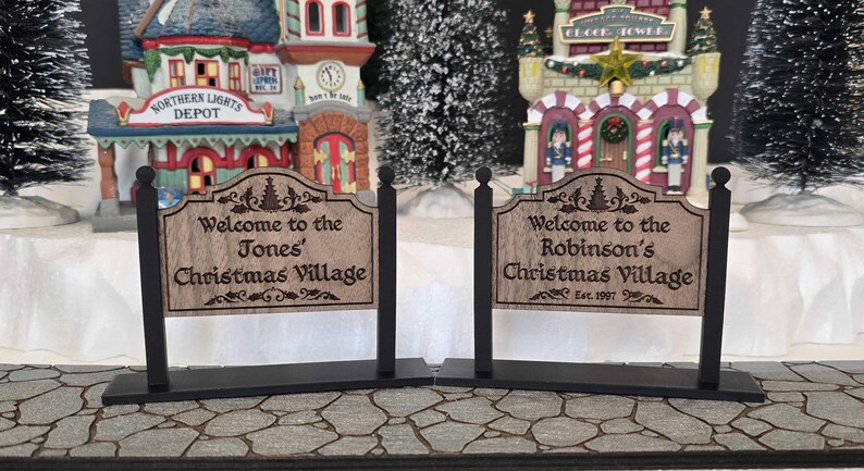 Custom Christmas Village Sign, Christmas Village Accessories, Welcome ...