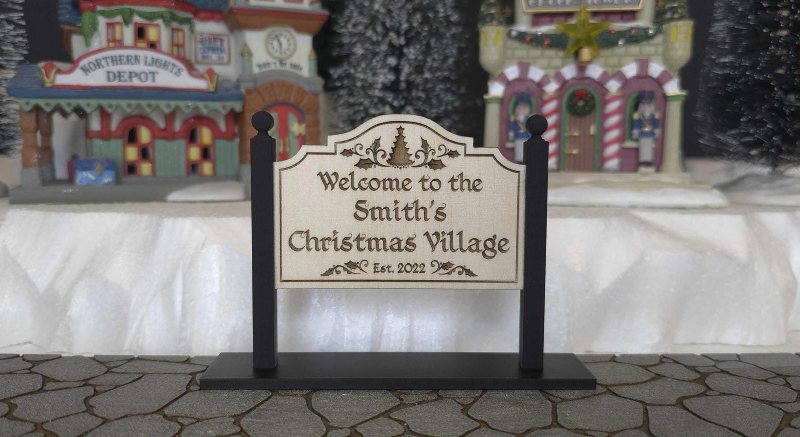 Custom Christmas Village Sign, Christmas Village Accessories, Welcome ...