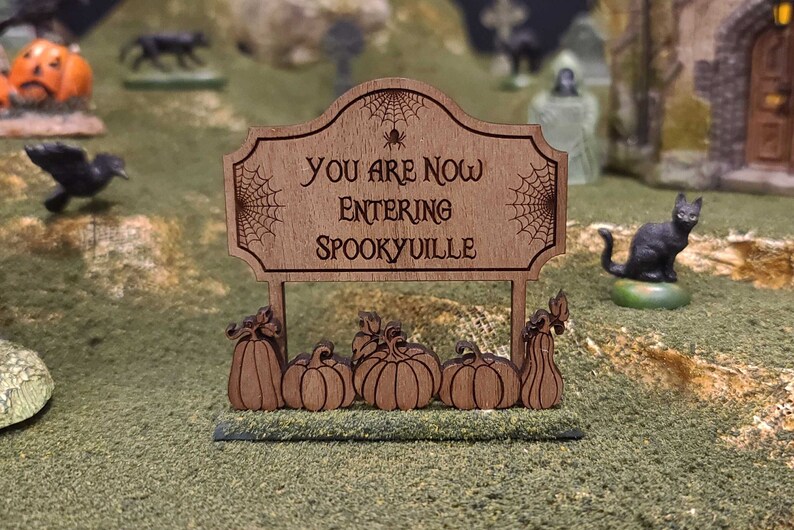 Custom Halloween Village Sign, Welcome to Our Village Sign, Halloween ...