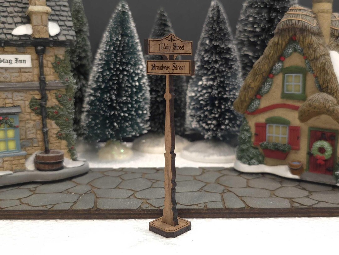 Christmas Village Corner Street Sign - Victorian Street Sign - Dickens ...