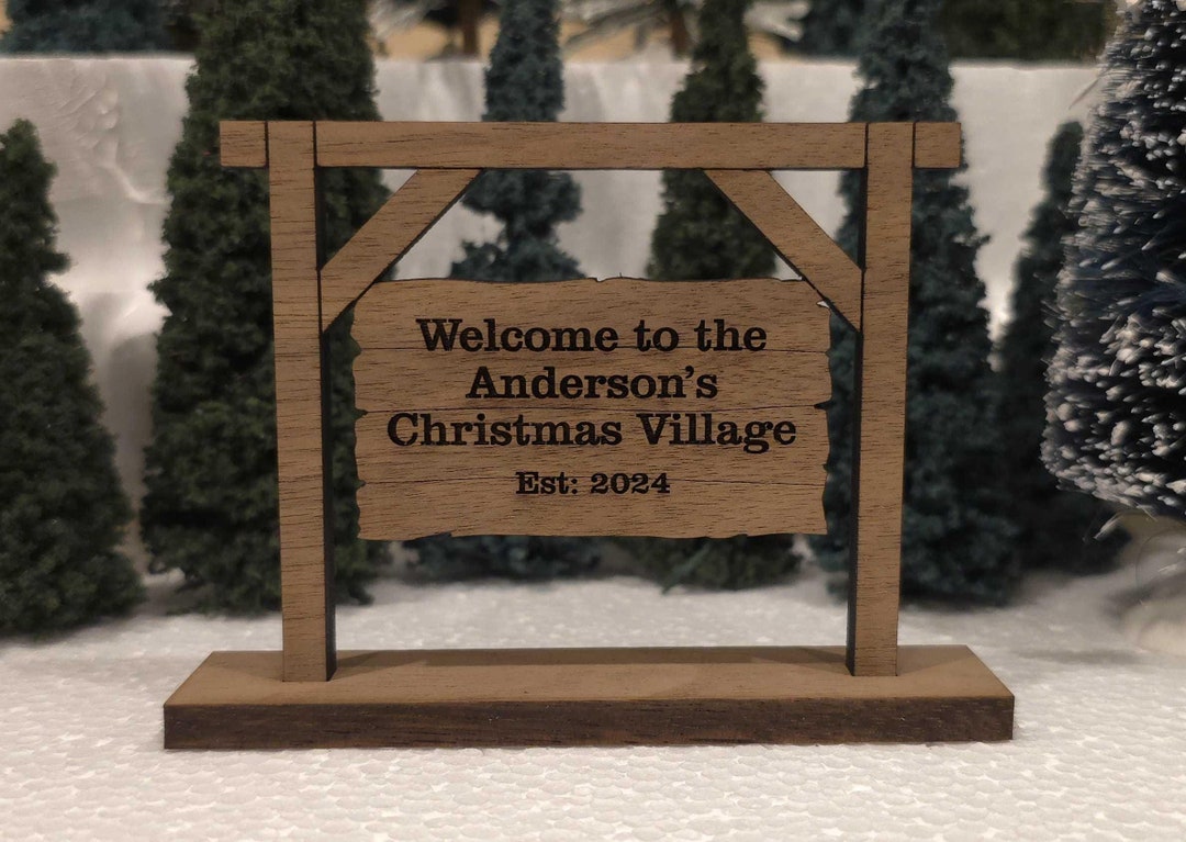 Custom Christmas Village Sign, Christmas Village Accessories, Welcome ...