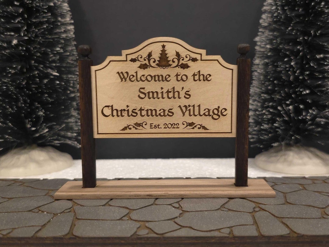 Custom Christmas Village Sign, Christmas Village Accessories, Welcome ...