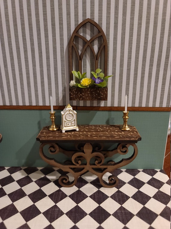 Miniature Gothic Window Planter Dollhouse Wall Decor 1:12 | Etsy