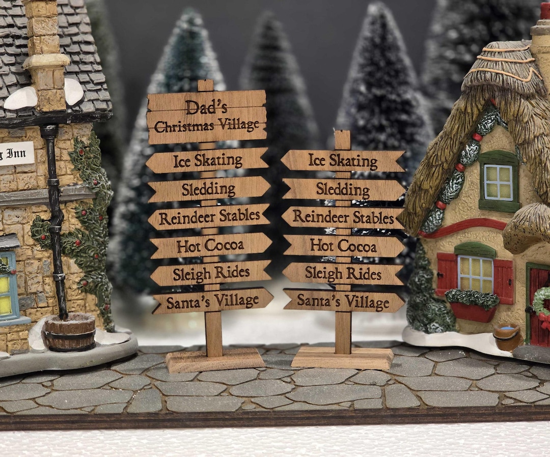 Christmas Activities Directional Christmas Village Sign, Miniature Sign ...