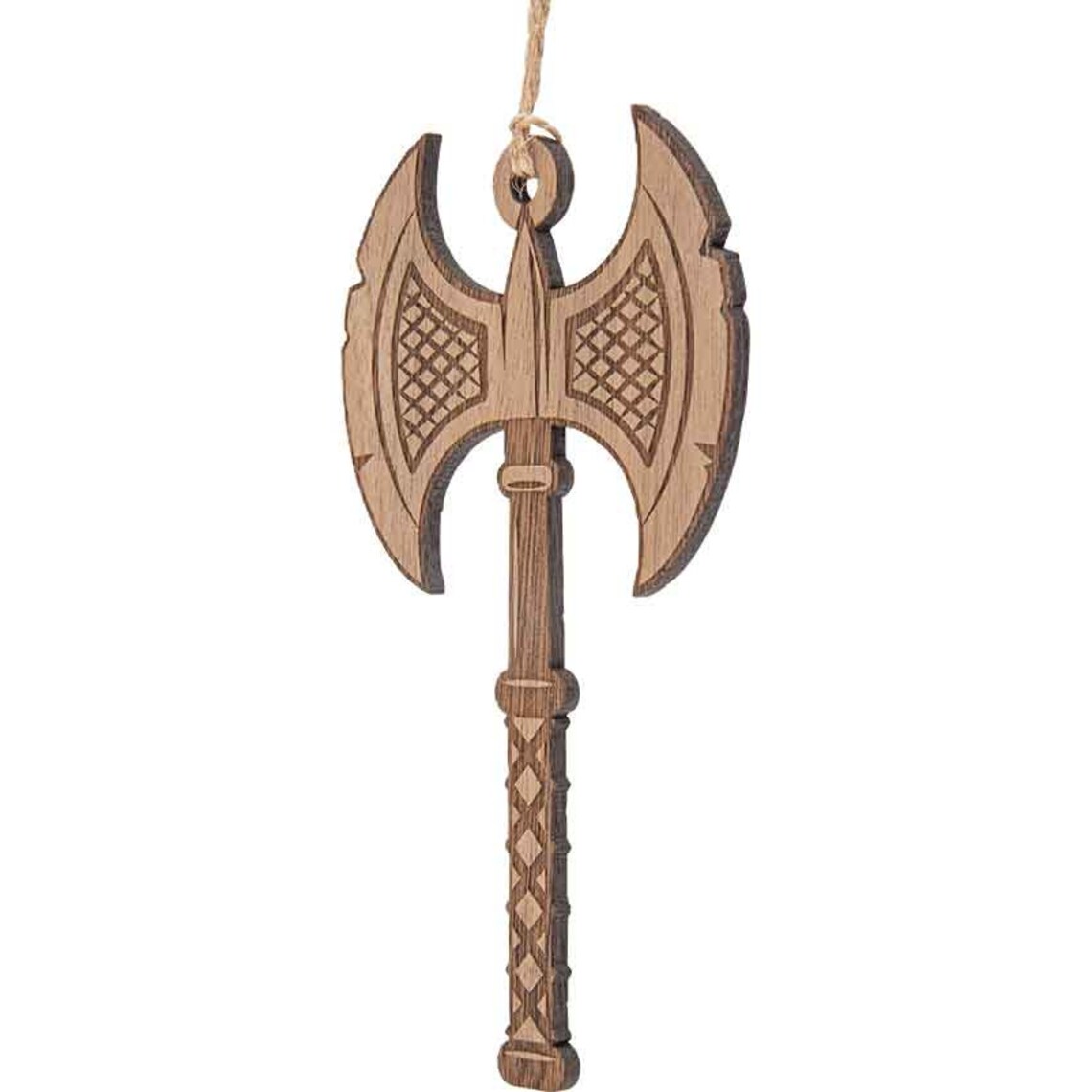 Viking Axe Wooden Christmas Ornament - Engraved Wood Ornament, Viking ...