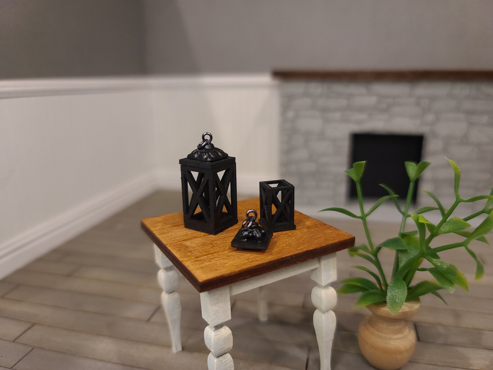 Miniature Lantern Dollhouse Lantern Wrought Iron Look - Etsy