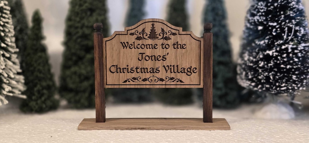 Custom Christmas Village Sign, Christmas Village Accessories, Welcome ...