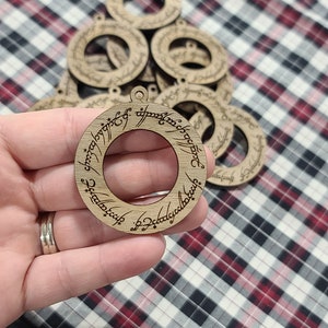 Miniature Elven Script Christmas Ornament, Wooden Christmas Ornament ...