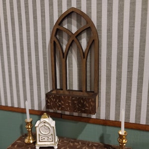 Miniature Gothic Window Planter, Dollhouse Wall Decor, 1:12 Scale Decor ...