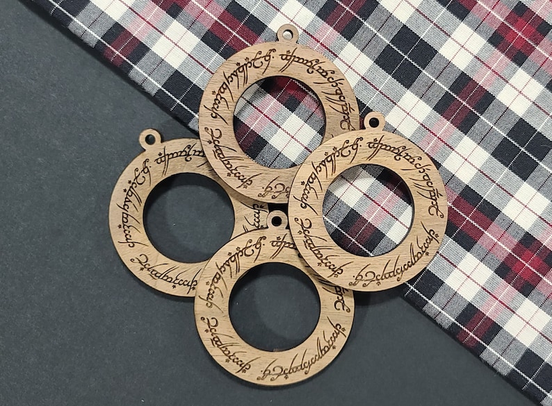 Miniature Elven Script Christmas Ornament, Wooden Christmas Ornament ...