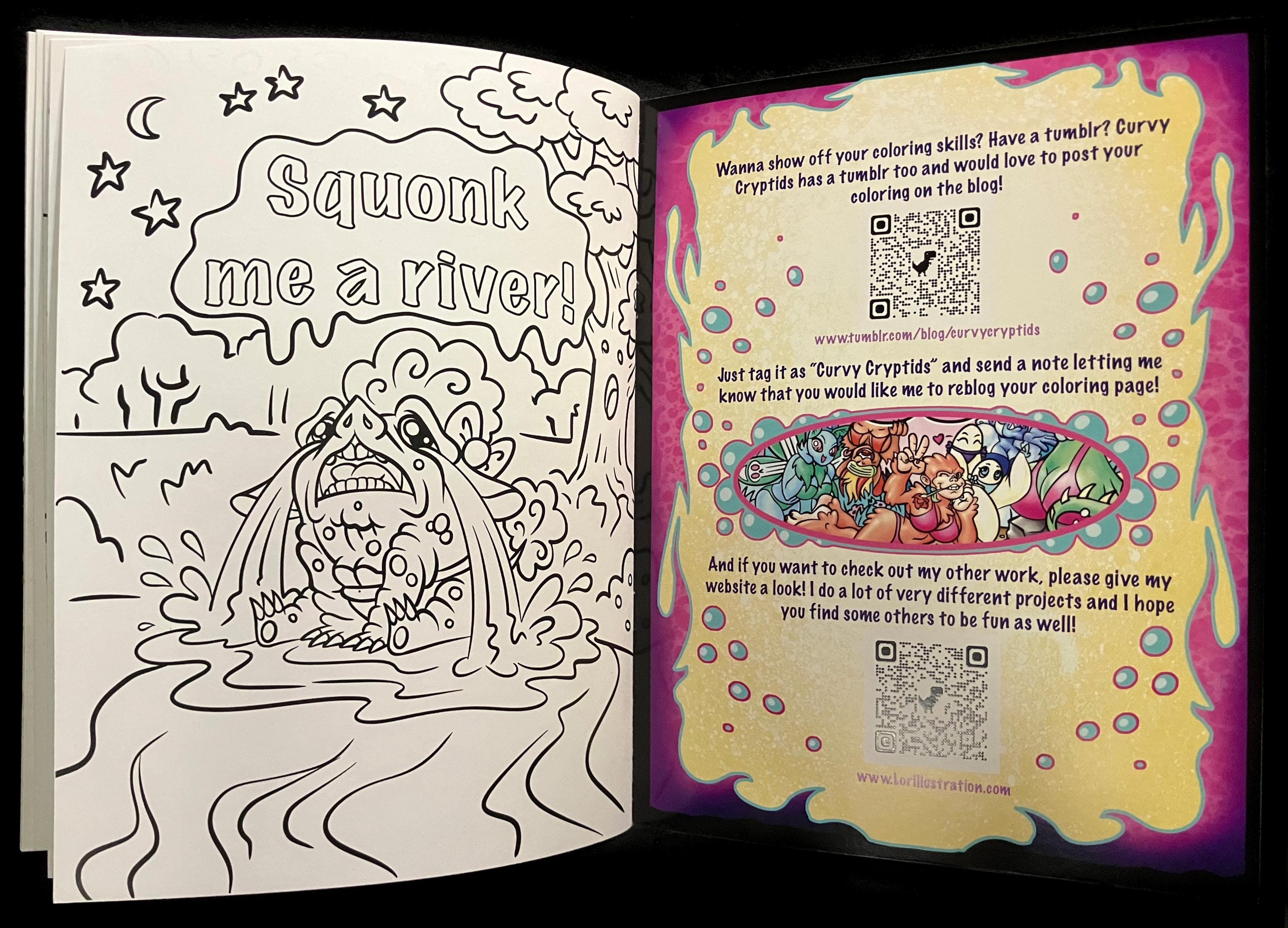 Curvy Cryptids Coloring Book