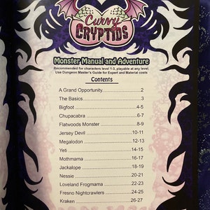 Curvy Cryptids Monster Manual and Adventure!- 5e D&D Compatible Game ...
