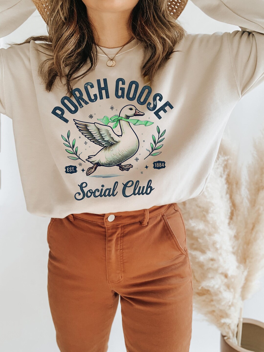 Porch Goose Social Club- Crewneck Sweatshirt - Silly Goose - Printed ...