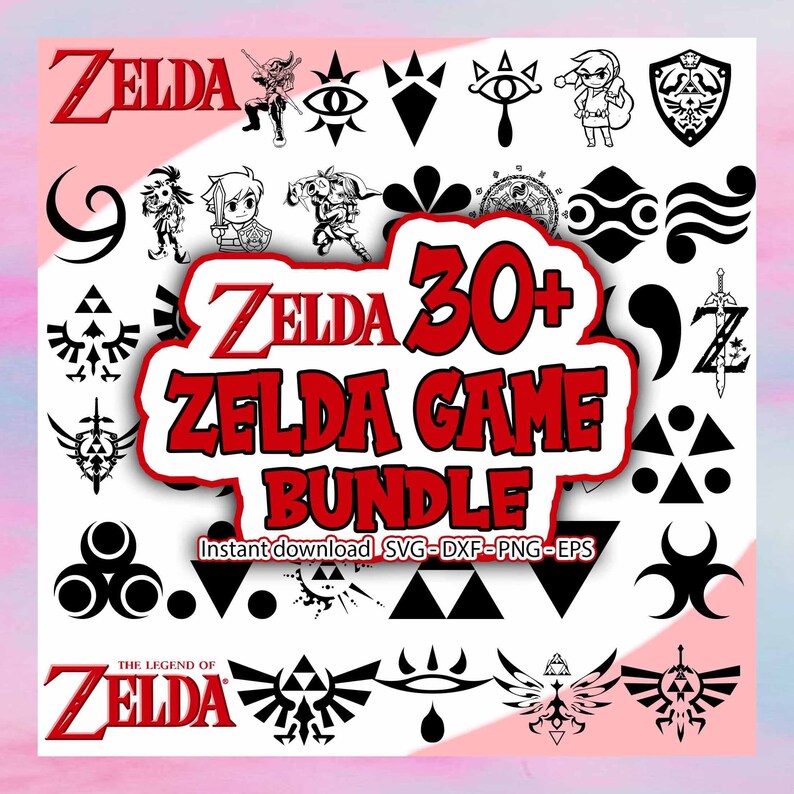 Mega Zelda Game, Legend of Zelda, Z Bundle, Logo Zelda Svg, Cricut ...