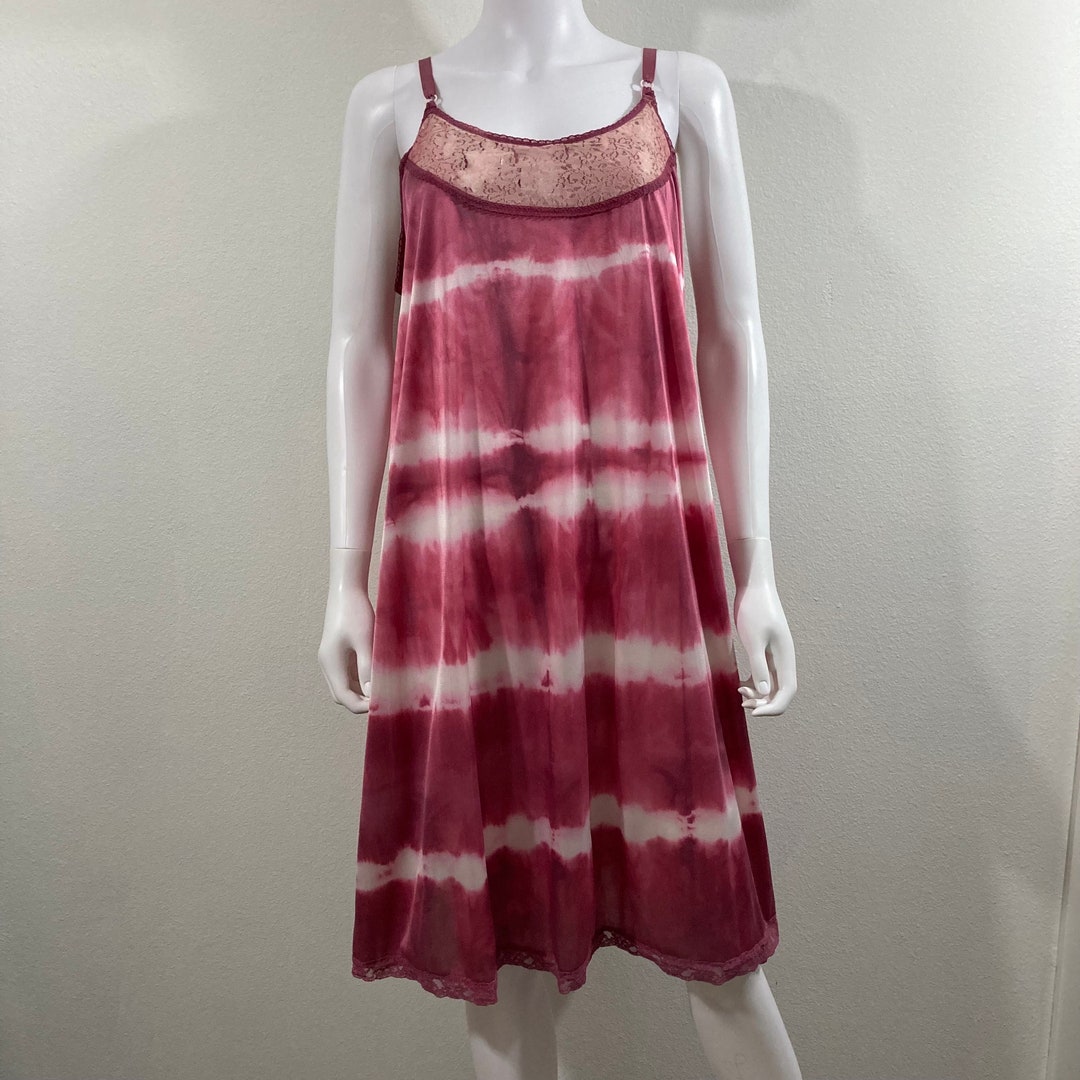 Vintage Slip Dress , Pink Tie Dye Slip Dress, Vintage Sears “the Doesn ...