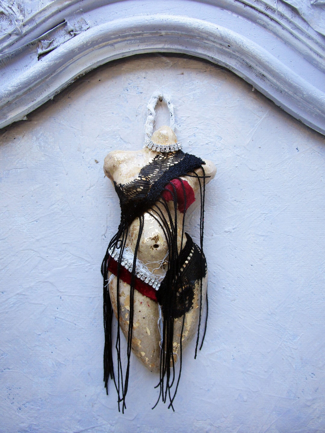 Female Torso Sculpture Ceramic Hand Sculptured Woman Figure Wall Art ...