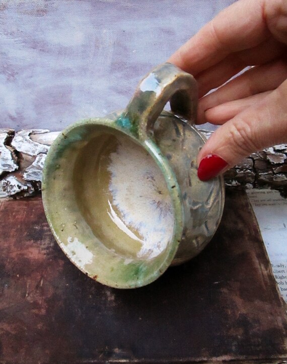 Pottery Handmade Celtic Mug 10oz Rustic Evil Eye Machiato | Etsy