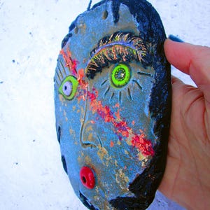 Handmade Ceramic Sculpture Abstract Face Mask Abstract Wall Mask ...