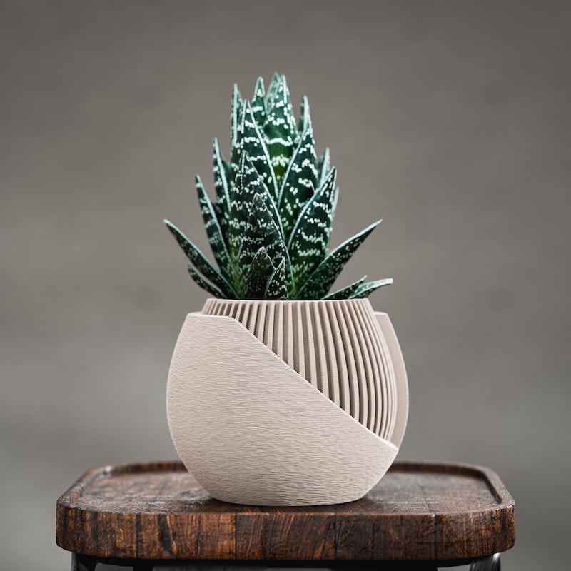 Grey Geometric Planter - Etsy